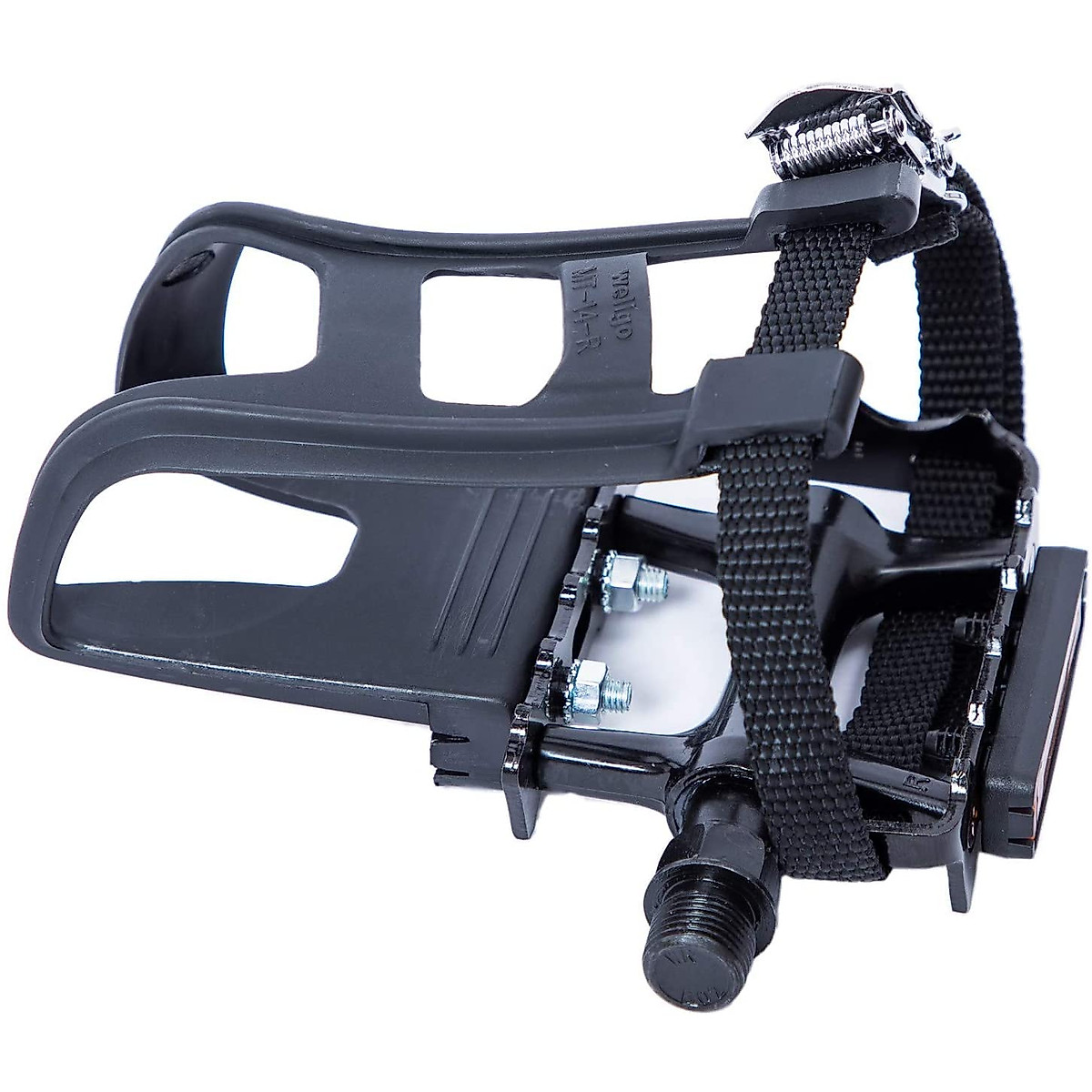 YBEKI Bike Pedals with Clips and Straps, for Exercise Bike, Spin Bike and Outdoor Bicycles, 9/16-Inch Spindle Resin/Alloy Bicycle Pedals, Half Year Warranty (Black)