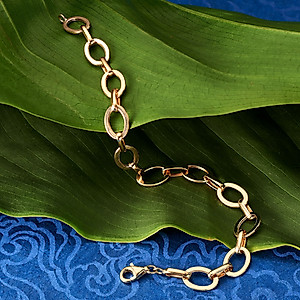 Ross-Simons 14kt Yellow Gold Flat Oval-Link Bracelet. 8 inches