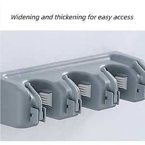 Generic Hook mop clip multifunctional wall mounted accessory storage rack, broom storage rack (A five hanging matte black)