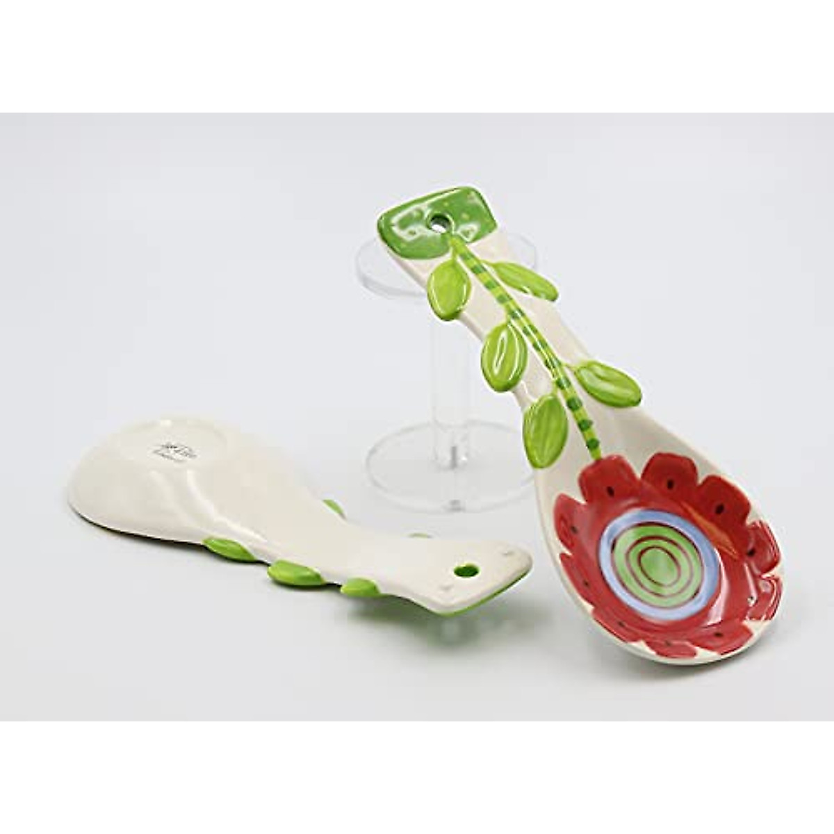 Appletree 9-1/4-Inch Ceramic Spoon rest, Set of 2