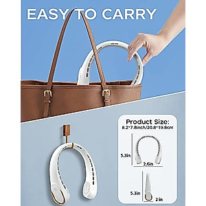 Neck Fan, Portable Fan around Neck, 4000 mAh Battery Operated Wearable Personal Fan with USB Rechargeable, 3 Wind Speed, Fast Cooling, Ultra Quiet, Bladeless, Headphone Design for Travel, Men Women