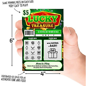 6 Pack - Pregnancy Announcement Lottery Scratch-Off Tickets | 4x6 Authentic Looking | Great for Baby Announcements | Perfect for Pregnancy Announcement for Grandparents, Future Dad, or Friends!