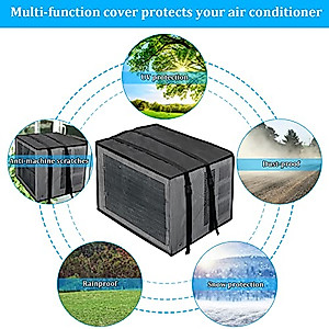 Luxiv Newest Design Mesh Window Air Conditioner Cover Outdoor, Support Window AC Unit Work Use for Outside Window Ac Cover Black Dust-Proof Waterproof AC Cover Outdoor Window AC Protection Cover