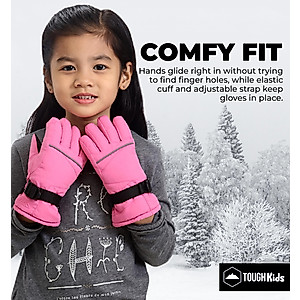 Tough Outdoors Kids Snow Gloves - Kids Winter Gloves - Kids Waterproof Insulated Gloves - Girls & Boys Winter Gloves - Kids Ski & Snowboarding Gloves - Children's Winter Gloves - Toddler Snow Gloves
