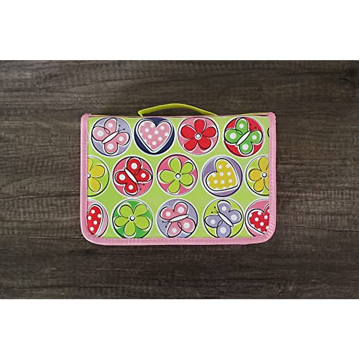 Butterflies and Blossoms Bible Cover for Girls, Zippered, with Handle, Multi Color, Medium