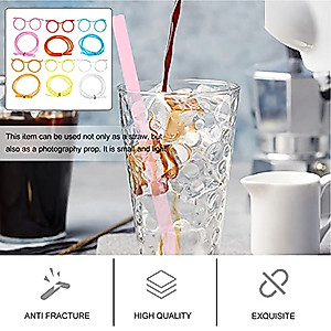 Healifty Straw Sunglasses 12pcs Glasses Straw Flexible Drinking Straw Fun Party Drinking Straw Glasses Cocktail Straws Stirrer Silly Straw Glasses Child Pvc Unique Blender