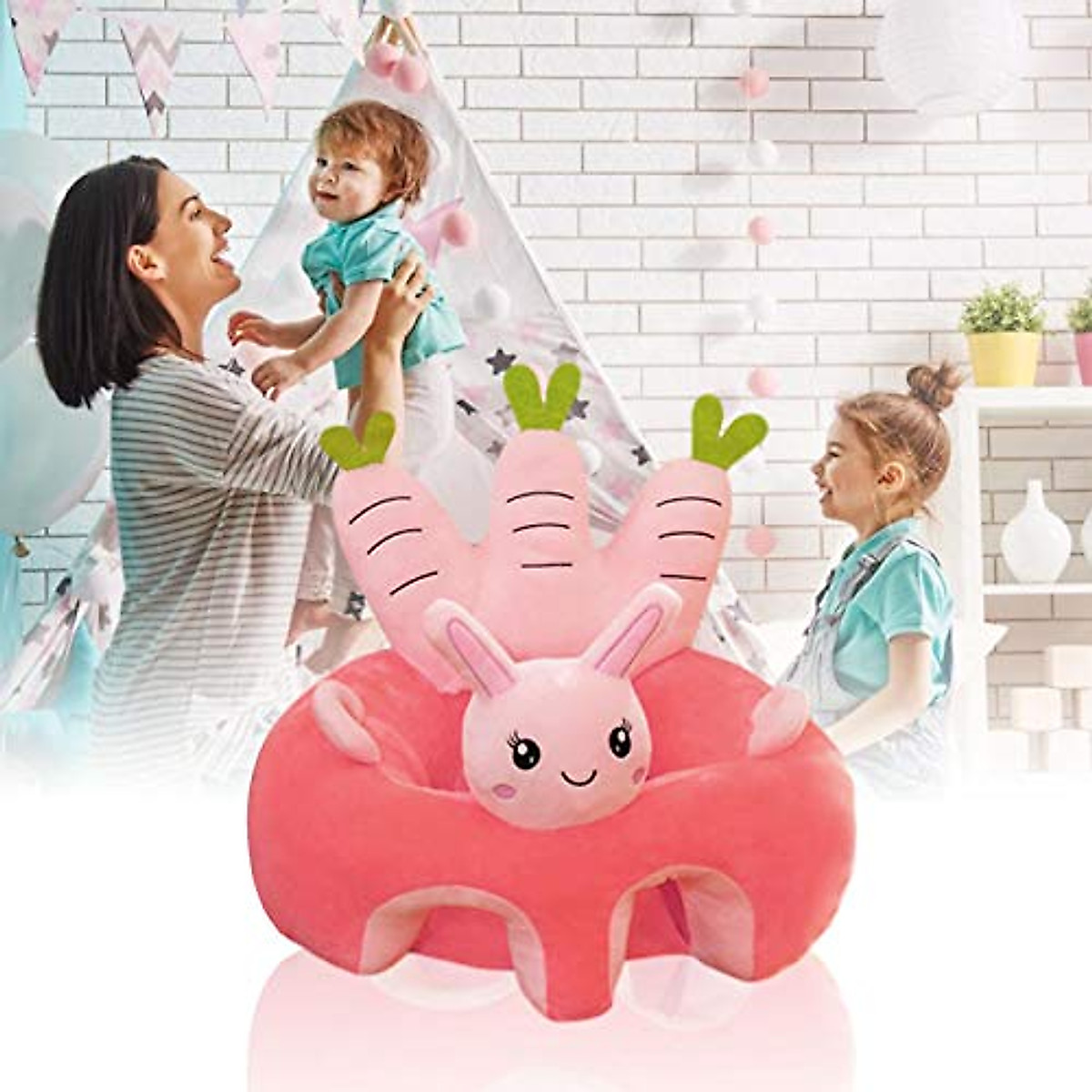 Xinrimoy Baby Support Seat Sitting Chair, Infant Sitting Chair Safe Baby Sofa Chair, Animals Soft Plush Floor Support Seat, Learn to Sitting Chairs for 0-3 Years Old Newborn Kids