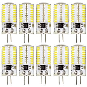 ZHENMING 110V- 130V G4 LED Bulb Dimmable Cool White 6000K (Not Low Voltage 12V) 3W 20W 30W Halogen Equivalent Bi-Pin Base Lamp (Pack of 10)