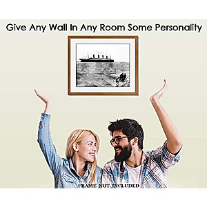 Last Known Photo of Titanic Afloat Wall Art Print Wall Art Print - 8x10 Unframed Picture For Home, Office, Dorm & Bedroom Decor - Creative Gift Idea for Titanic and Movie Fans