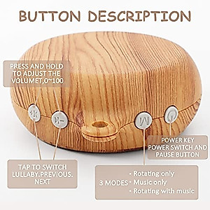 Baby Mobile Rotary Music Box Imitation Wood with Rotating Hook -Crib Mobile Motor Battery Operated Plays 35 Tunes Crib Toys Attachments