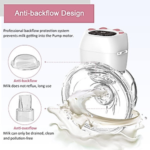 MMPANG Breast Pump Wearable,Electric Hands Free Breast Pump Leel,3 Modes & 9 Levels with LCD Display BPA Free, Low Noise Pumping Painless Breastfeeding Rechargeable and 19/21/24mm Flanges,Blue