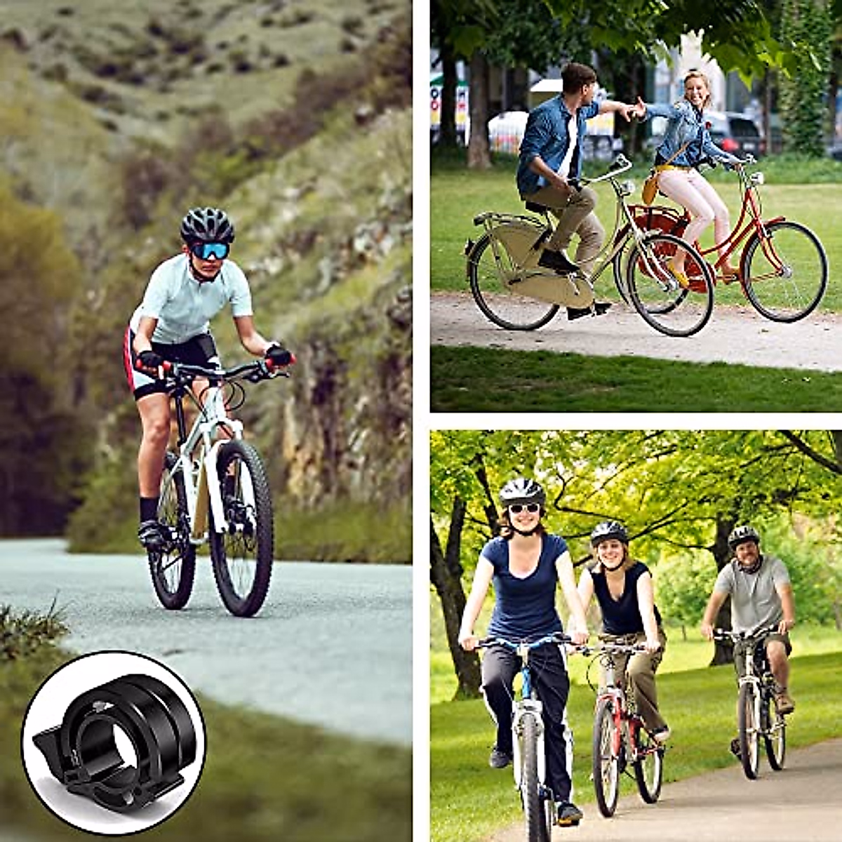 Loud and Crisp Bike Ling,Bell for Bike Adult,Bike Bell for Kids,for 21mm-22mm Mountain Bikes, Road Bike Handlebars (Black)