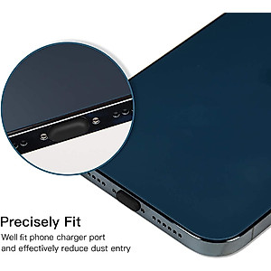 CaseBuy 10x Anti Dust Plugs Compatible with iPhone 14, 14 Pro Max, 13, 13 Pro, 12, 12 Pro Max, 11, 11 Pro, X, XS, XR, 8, 7, iPhone Charging Port Dust Cover | Silicone iPhone Dust Plugs, Black