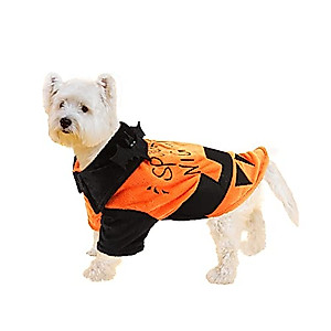 Fihome Halloween Pumpkin Dog Costume, Funny Pet Shirt Cat Dog Costume with Bat Wings for Small Medium Large Cats Kittens Puppy Cosplay Halloween Spooky Night Party Decoration (S/Pumpkin Color)