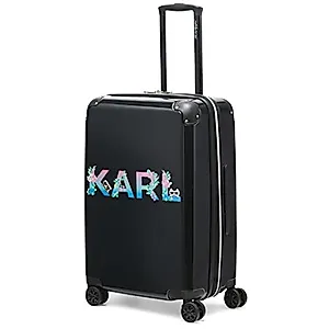 Karl Lagerfeld Paris Flowers 25" Upright Luggage, Black
