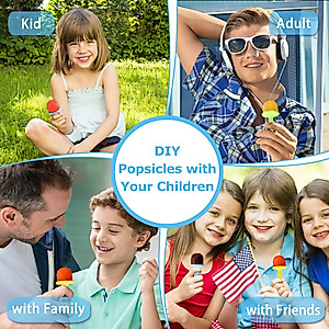 Silicone Popsicle Molds 14-cavity DIY 2Pcs Ice Pop Mold with Colorful Sticks For egg biting ice cream molds baby food storage containers non stick cake molds (Purple&Blue)