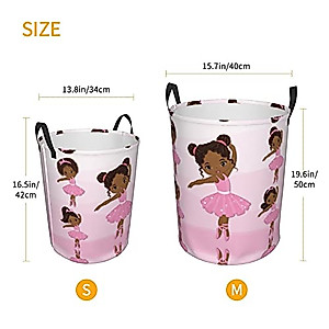 Gbuzozie Cute African Black Girl Round Laundry Hamper Storage Basket Toys Clothes Organizer Bin For Home Bathroom Bedroom Dorm Nursery, 38l