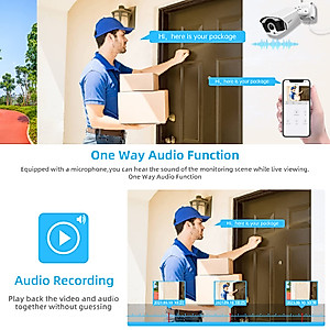 JOOAN 3MP Wireless Security Camera System, 8 Channel Waterproof Security Camera System, 4PCS Night Vision Security Cameras Wireless Outdoor with 1TB HDD, AI Human Detection, Audio Record, Motion Alert
