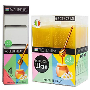 Tachibelle COMBO Leg Large Roller Head 4 Pack and 6 pack Depilatory Original Large Refill Rollon Wax Sweet Honey 75 ml Made in Italy