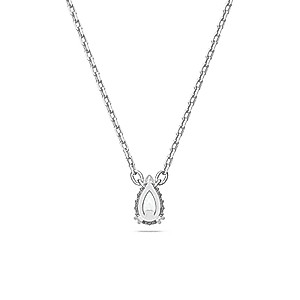 SWAROVSKI Stilla Pendant, Pear cut, White, Rhodium Finish