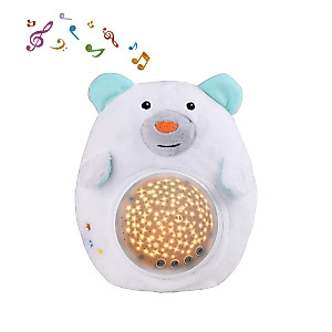 Baby Sleep Soother Toddler Sleep Aid Night Light Toy with White Noise Sound Machine and Star Projector, Bear Lullaby Sleep Toy Gift for Newborn and Up Boy and Girls