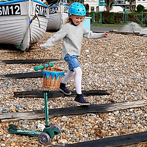 Micro Kickboard - Mini Deluxe Eco, 3-Wheeled, Lean-to-Steer, Swiss-Designed Micro Scooter Made with Recycled and Sustainable Materials, for Preschool Kids, Ages 2-5 (Dark Green)