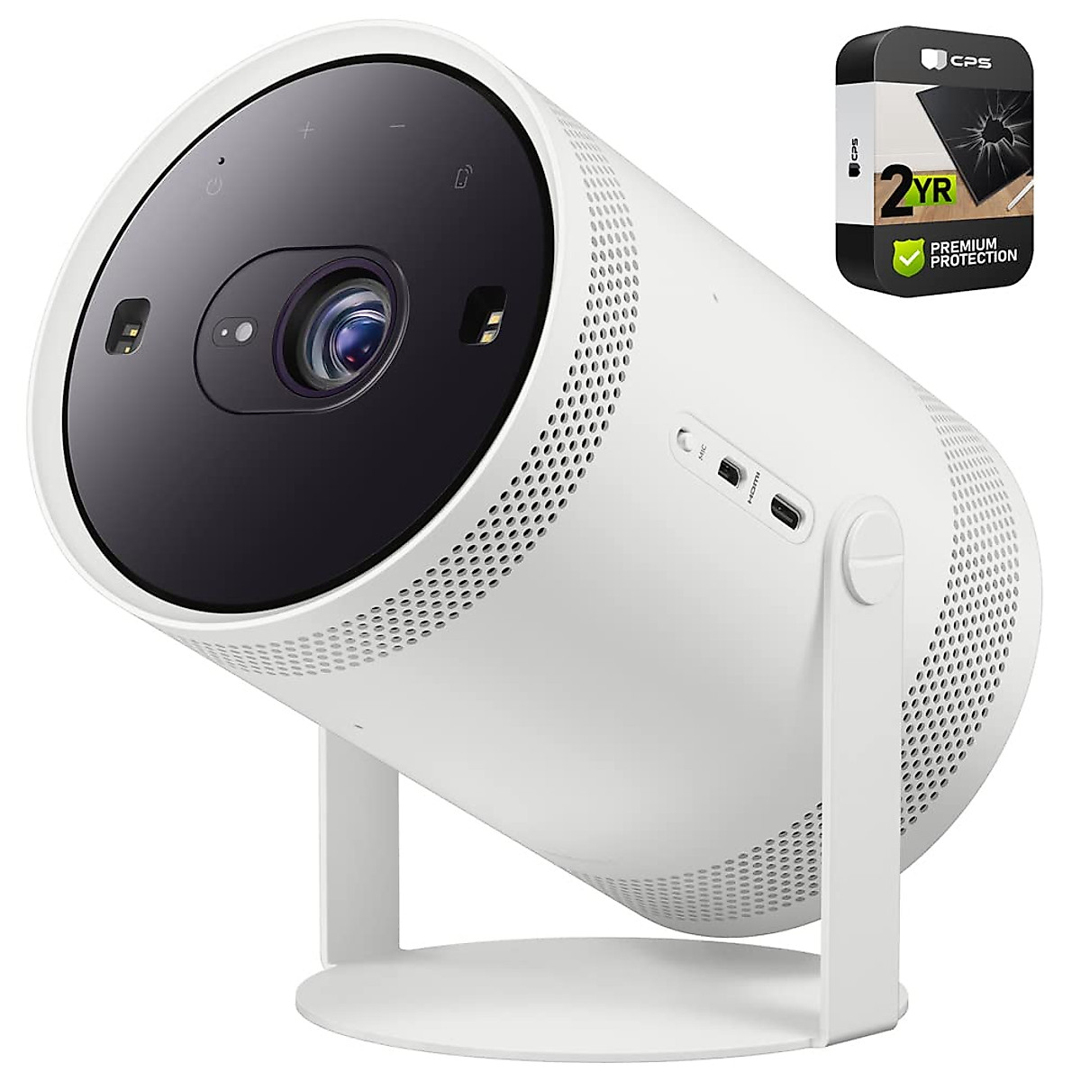 Samsung SP-LSP3BLAXZA The Freestyle Projector (Renewed) Bundle with 2 YR CPS Enhanced Protection Pack