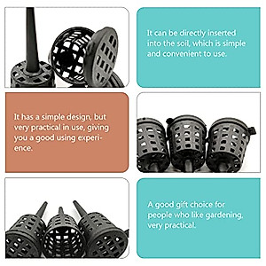 YARDWE 150pcs Fertilizer Mesh Basket with Lid Plastic Planting Food Net Pot Garden Nutrition Cups for Succulent Orchid Bonsai