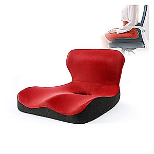 Leonnn Shape Memory Foam Orthopedic Cushion Comfort Ergonomic Design Back Coccyx Pillow Compatible WithCar Seat Office Chair (Color : Yellow)