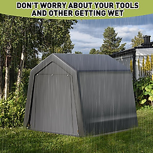 CuisinSmart Portable Shed, Outdoor Storage Shelter, 6x6x7 ft Heavy Duty Waterproof Storage Tent Sheds with Roll-up Zipper Door, for Motorcycle, Bike, Garden Tools