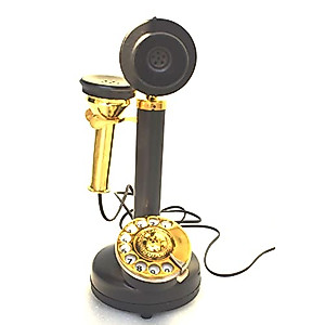 Brass Landline Rotary Dial Telephone Vintage Candlestick Telephone Full Working Telephone Home Decor by Nautical & Home Decor