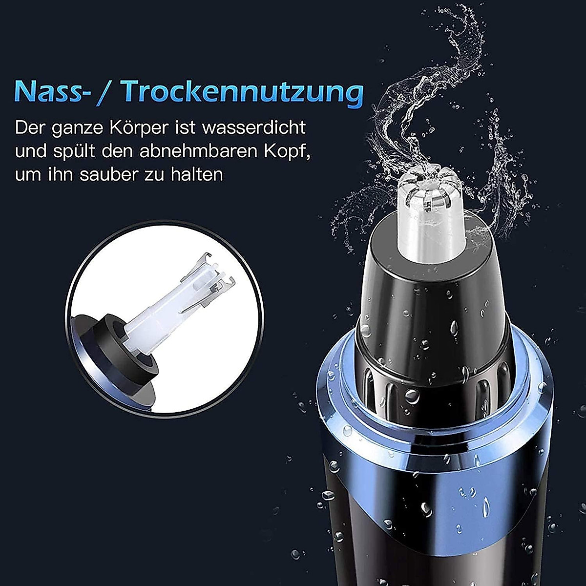 XIXIANDASHA Ear and Nose Hair Trimmer Clipper for Men Women, 4 in 1 USB Rechargeable Professional Electric Eyebrow and Facial Hair Trimmer with Waterproof Head Double-Edge Stainless Steel Blade