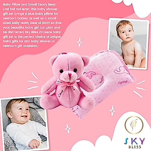 Sky Bliss 20 Piece Baby Gift Set (Pink), Newborn Baby Gift Set, Baby Clothes, Teddy Bear, Pacifier, Baby Grooming kit, Gifts for a New Baby Girl, Baby Girl Newborn Essentials