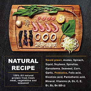 Ultra Fresh Betta Fish Food, Betta Pro Shrimp Patties, 50% Sword Prawns + Akiami Paste Shrimps, All Natural Protein, Rich in Calcium, for Betta's Healthy Development and Cleaner Water, 1.87 oz