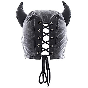 Leather Masquerade Bull Hood Masks, Adjustable Funny Breathable Full Face Head Mask Party For Carnival Halloween Costume Cosplay