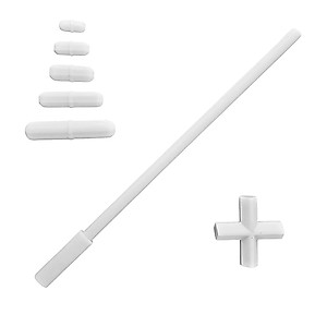 Microyn 7pcs PTFE Stir Bars Set for Magnetic Stirrer Mixer (Five Straight Bars of 15,20,25 35 and 50 mm, One Cross-Shaped Bar of 38 mm, and One Stir Bar Retriever of 250 mm)