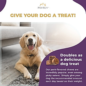 PetScy – Multi-Vitamin Chews, Dog Vitamins Multivitamin Treats, Multivitamin for Dogs of All Ages, Breeds & Sizes, Chewable Dog Vitamins with Omega 3 and Zinc, Pork Flavor, 30 Chews