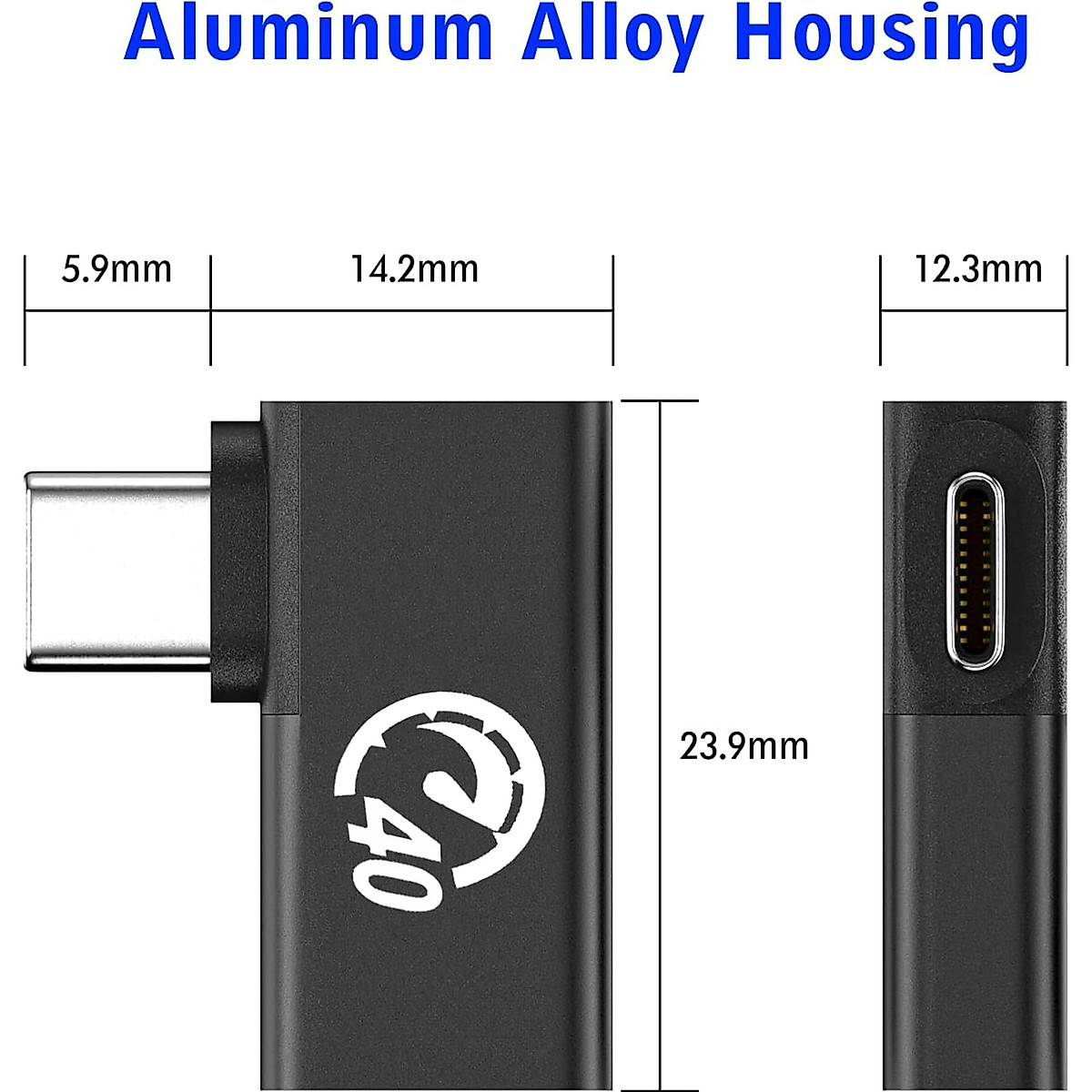 90 Degree USB C Adapter 240W, [5 Pack] 40Gbps 8K Video Right Angle USB 4 & Thunderblt 4 Extension Converter, USB-C Male to Female Extender for iPhone 15,MacBook,iPad Pro,ROG Ally,Steam Deck,Switch