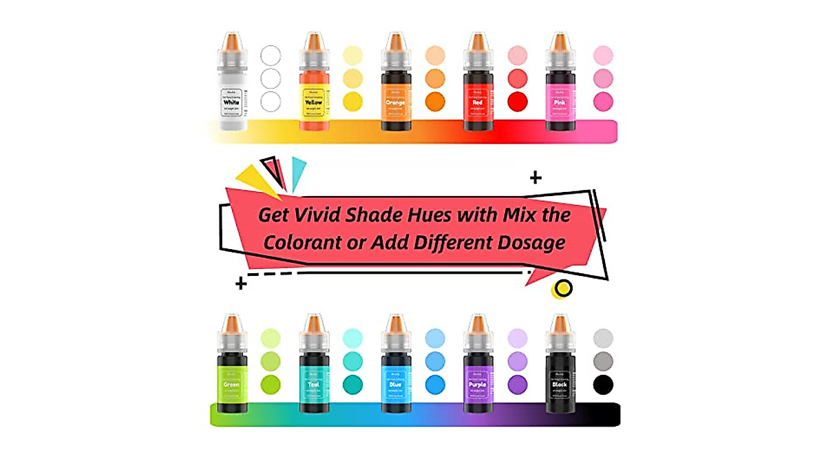 Vibrant Gel Food Coloring Set - 10 Neon Edible Colors for Baking