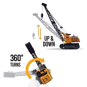 Top Race 12 Channel Rc Remote Control Kids Crane Construction Crane Tractor with Lights and Sounds - Remote Control Crane Truck for Boys and Girls Ages 3,4,5,6,7 and Up