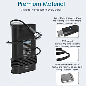 65W USB C Laptop Charger for Dell Inspiron 13 14 16 5310 7420 7425 7620 2-in-1 Business/Student Laptop,Dell Inspiron 14 15 16 5425 5420 5510 5625 Type C Power Supply Adapter Cord