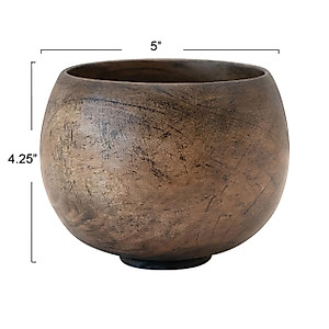 Creative Co-Op Mango Wood Bowl, Walnut Finish