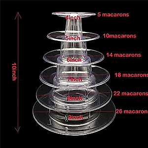 6 Tiers Round Macaron Tower Stand Cake Display Rack Cupcake Stand Desserts Display for Wedding Birthday Decor
