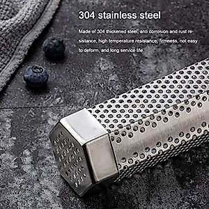 VTOSEN 12 Inch Stainless Steel Smoker Tube for Pellet Grills - Rhombus Shape Smoke Tube for BBQ, Smoked Box, Fruit Wood - Outdoor Grills