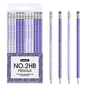 ECOTREE Pencils #2 HB, Pre-sharpened Pencils with Eraser Number 2 Pencils Cute Pencils Graphite Pencils Sketch Pencils Birthday Pencils Sharpened Pencils for Kids, School, Office 12 Pack