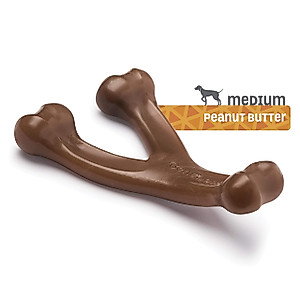 Benebone Indestructible Wishbone Dog Chew Toy for Aggressive Chewers, Long Lasting Tough Boredom Breaker for Dogs, Real Peanut Flavour, For Medium Dogs, Made in the USA.