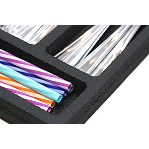 Polar Whale 2 Flatware Silverware Drawer Organizers Cutlery Forks Knives Spoons Non-Slip Waterproof Compact Tray Insert 11 x 15 x 1 Inch 6 Slot Great for Home Kitchen RVs Campers