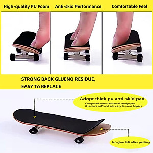 WINDIR 24Pcs Foam Grip Tape +1 Finger Pant for Fingerboards, 38 * 110mm Professional Black Wooden Mini Skateboards (24+1)