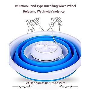 Ultrasonic Folding Bucket Turbo Washing Machine, Automatic Positive and Negative Usb Plug-In Lundry Machine,Portable Mini Lavadoras for Student Dormitories, Living Rooms, Bathrooms, Balconies