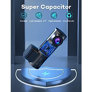 OMBAR Dash Cam 2K Built-in WiFi, Dash Camera for Cars with 0.96" LCD Display, Car Camera with 64G SD Card, Night Vision, Loop Recording, G-Sensor, 24 Hours Parking Monitor, APP, 150°Wide Angle